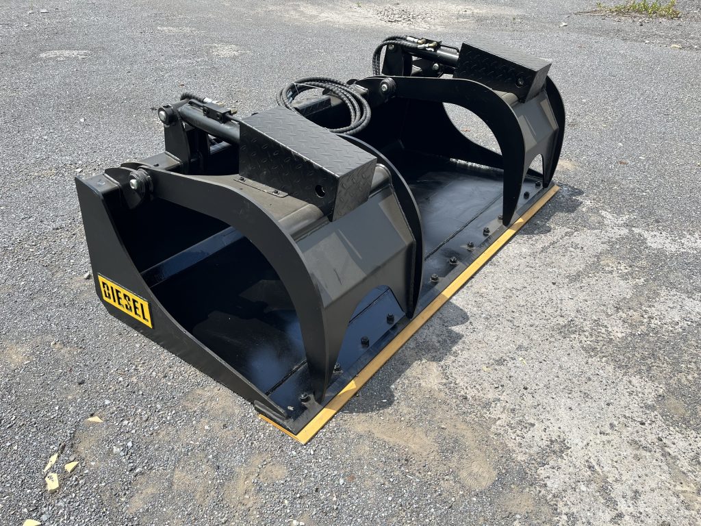 80" Heavy Duty Skid Steer Hydraulic Grapple Bucket - Diesel Equipment